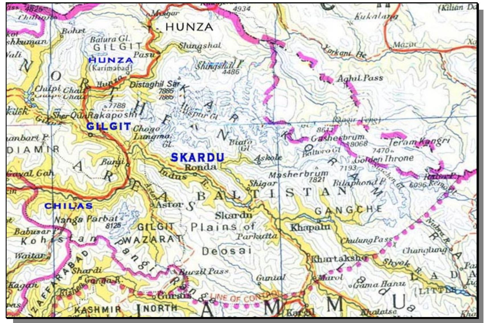 Map showing the study area of baltistan (ghanche and