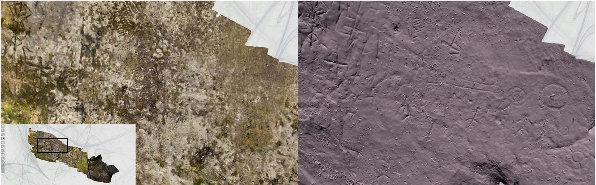 Photogrammetry model of a petroglyph panel from the edgemont