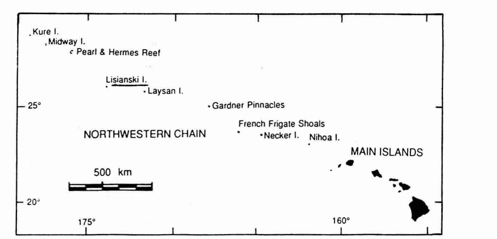 Ficure 1. map of the hawaiian archipelago showing the