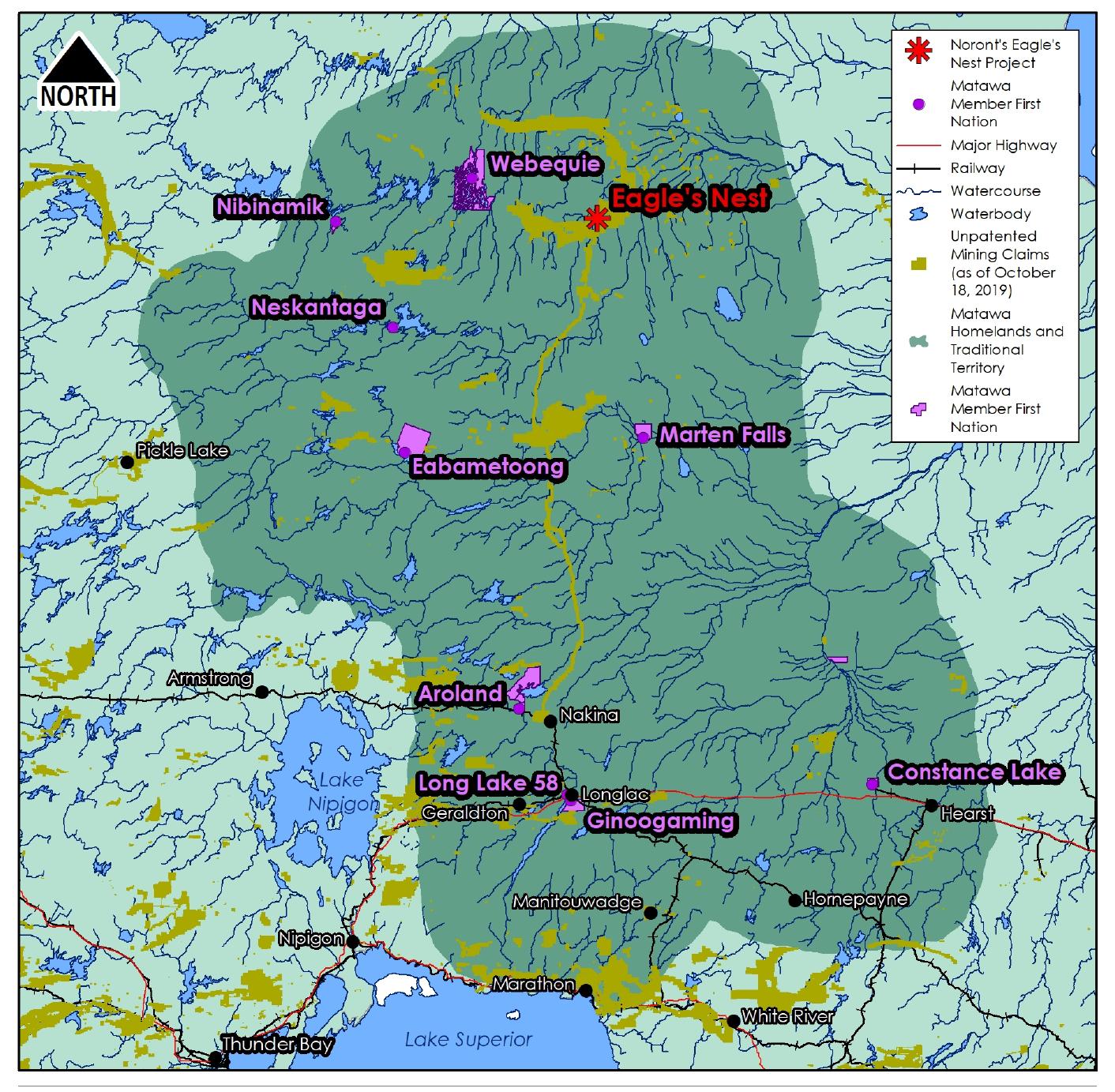 Map of matawa homelands and traditional territory (four