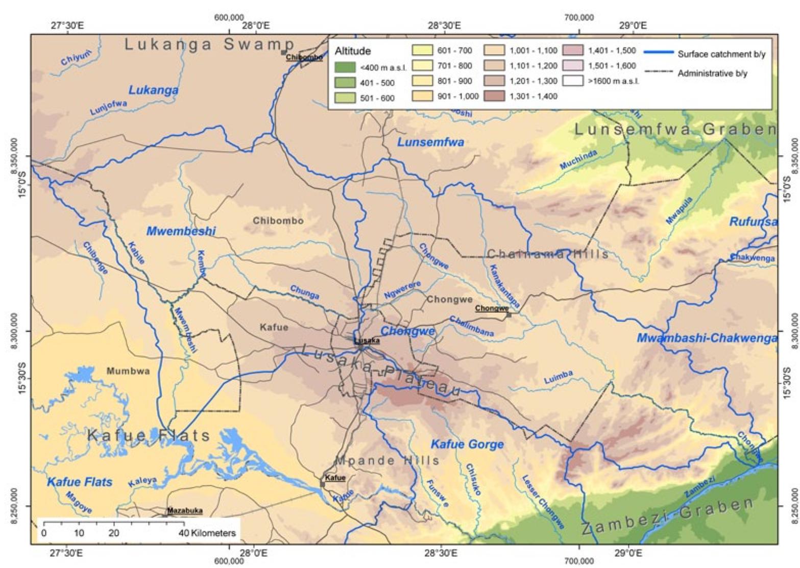 Digital Elevation Model Dem With Elevation Zones At 100