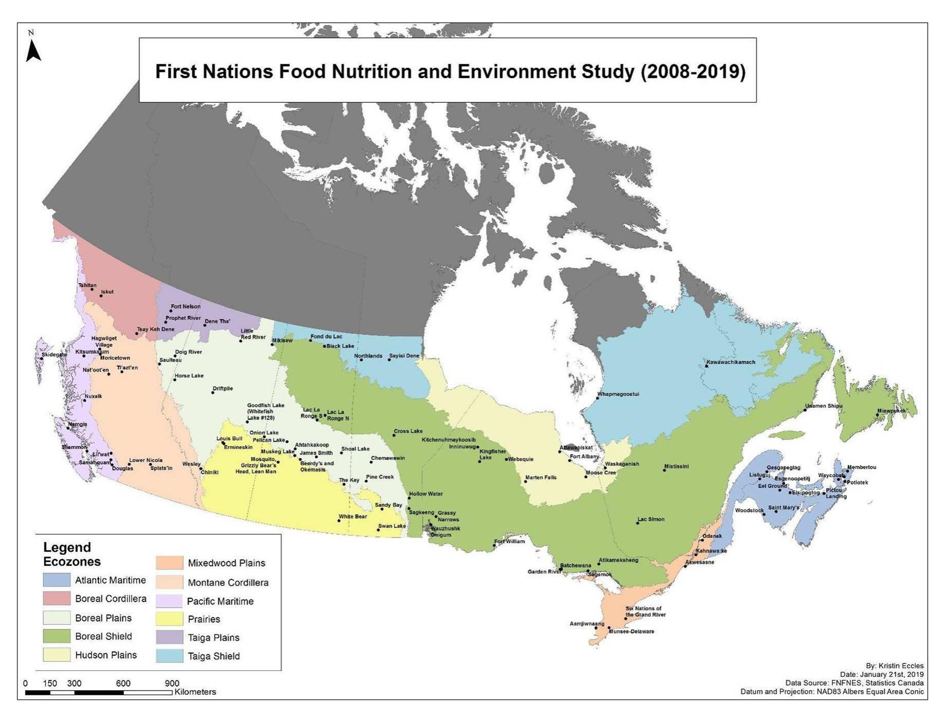 Map of canada with regions, ecozones and communities