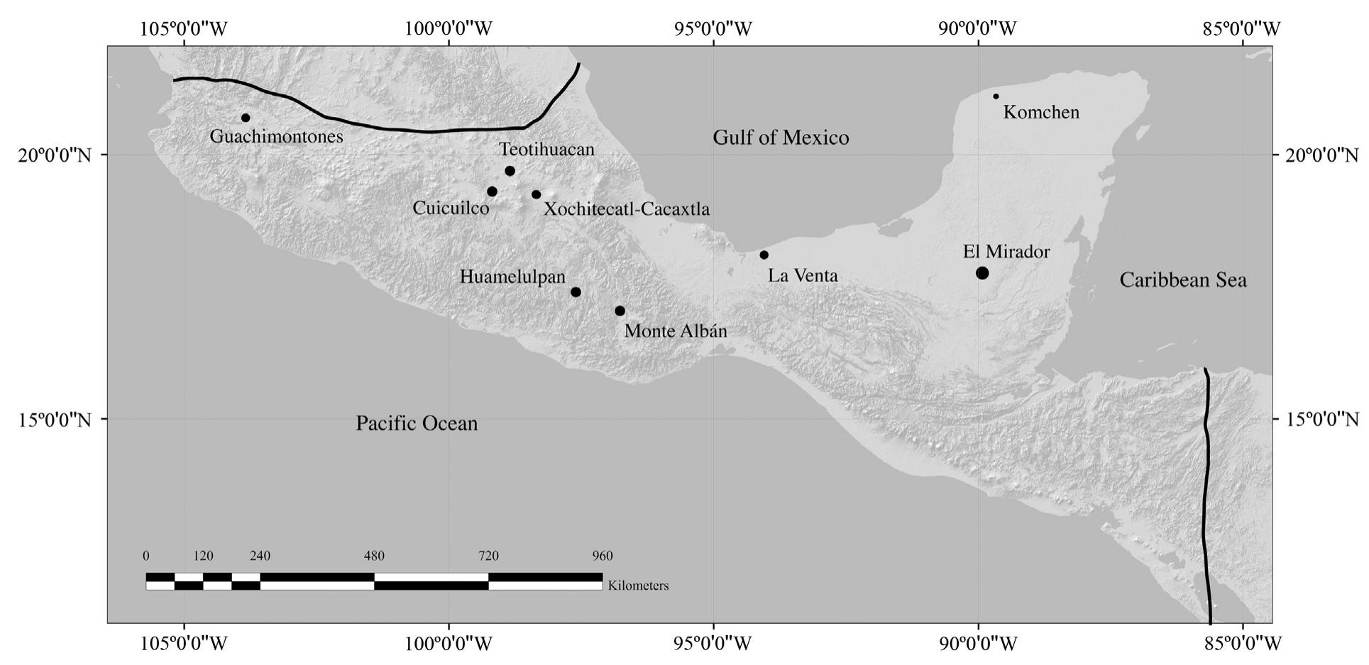 Map of mesoamerica during the late-terminal formative