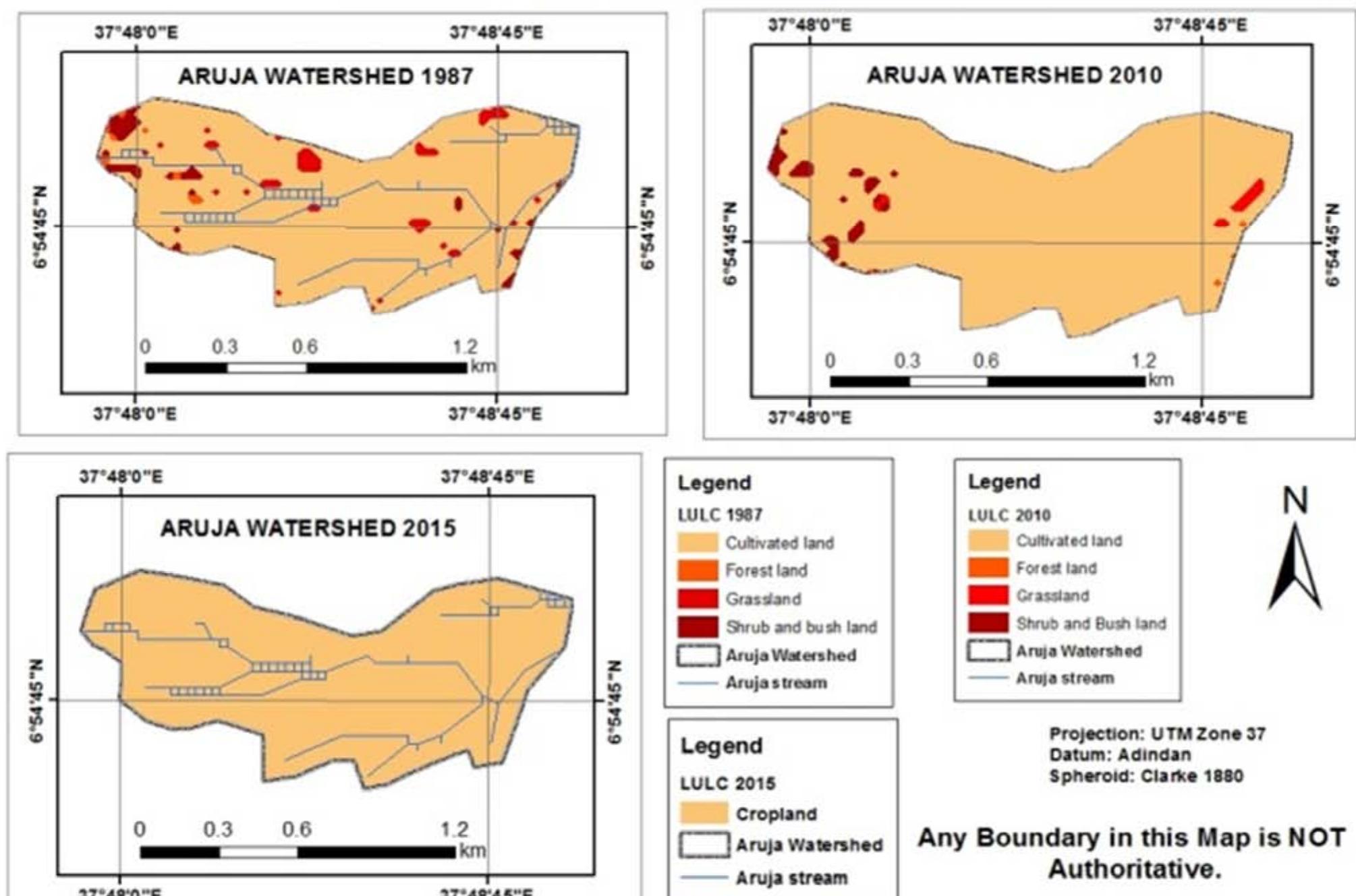 Aruja watershed change detection map figure 4. land cover