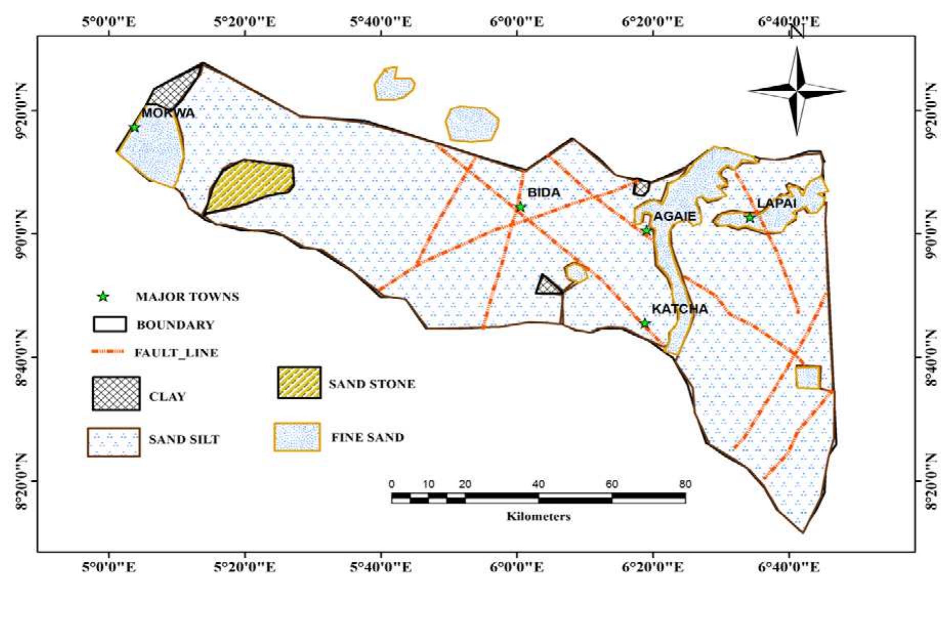 2 : geological map of bida basin.