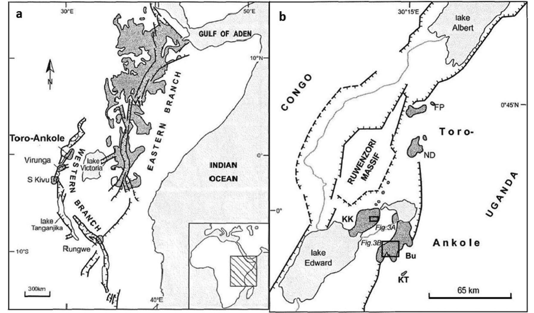 (a) a sketch map of eastern africa showing the rift system
