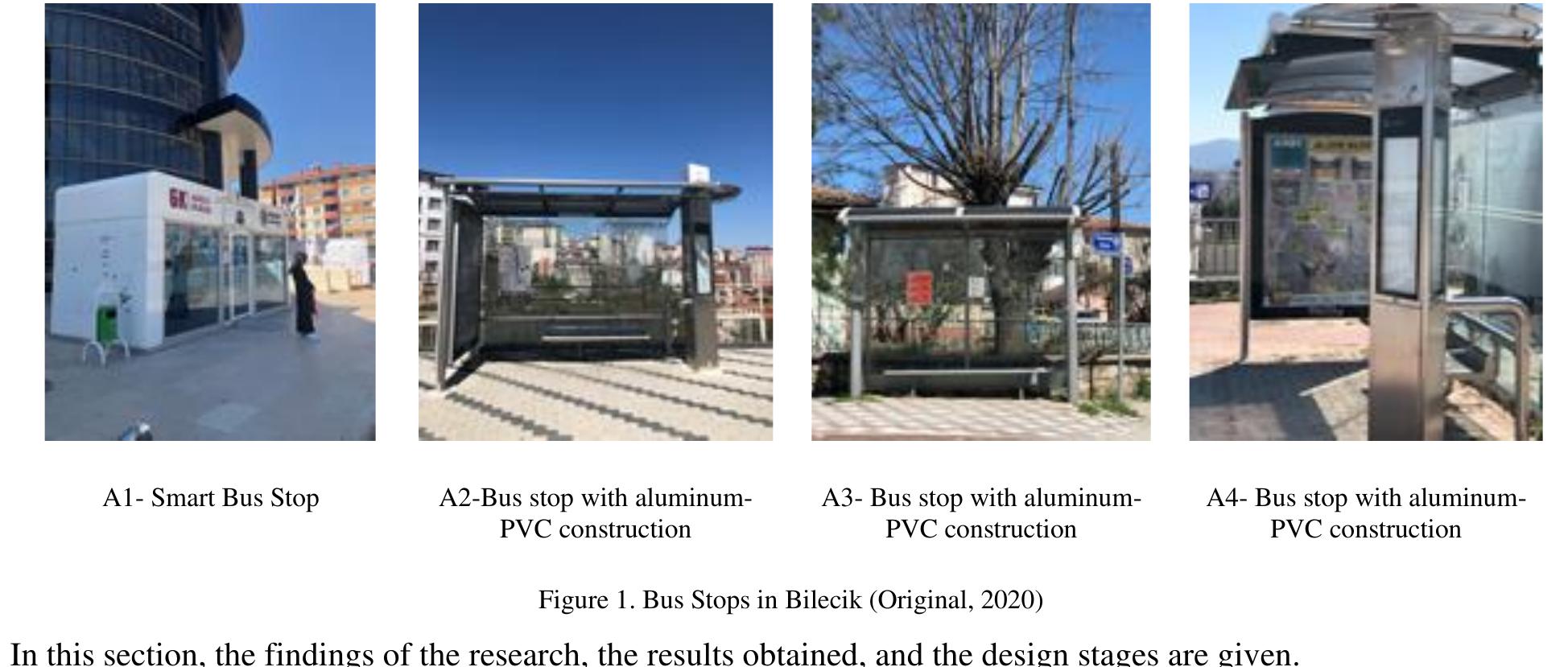 The designs of the bus stops located in the province of