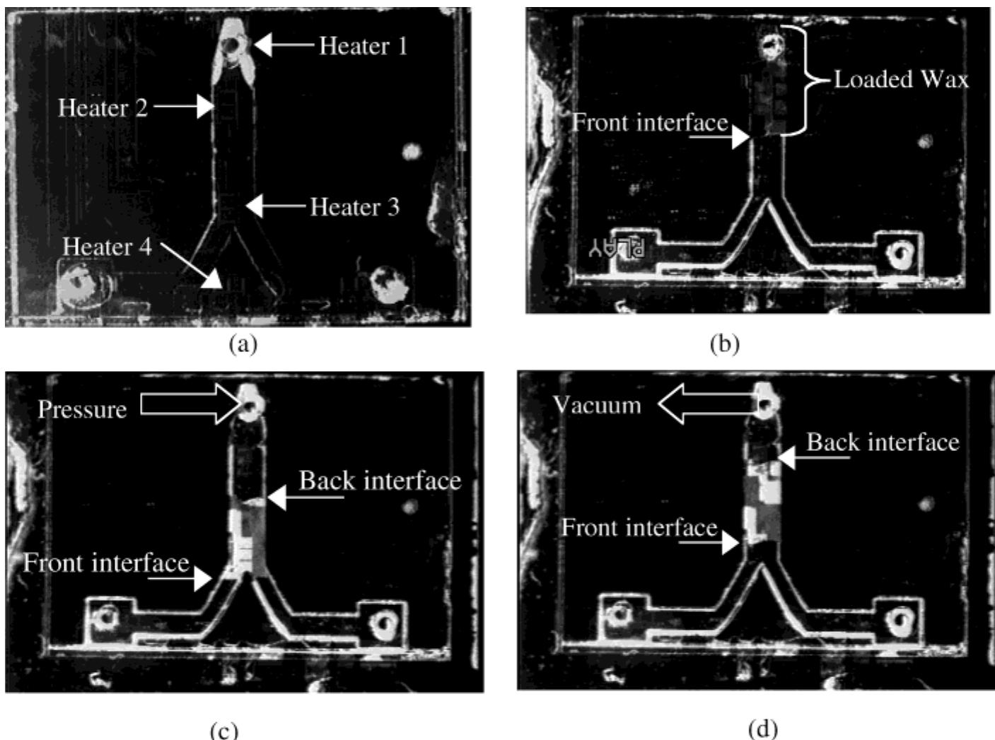 Operation of the phase change valve. (a) device picture