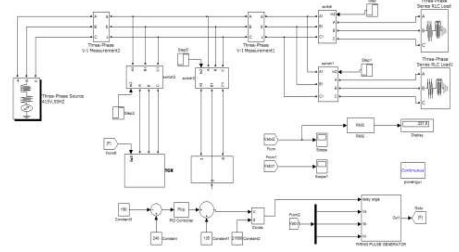 Matlab simulink model for three phase six pulse delta