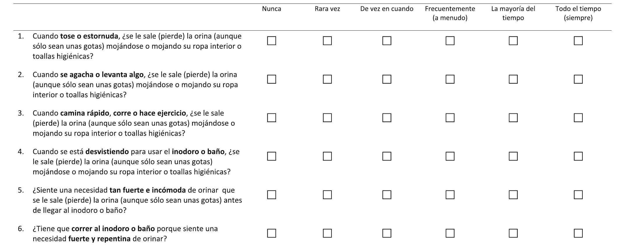 (PDF) Spanish translation and validation of four short pelvic floor ...