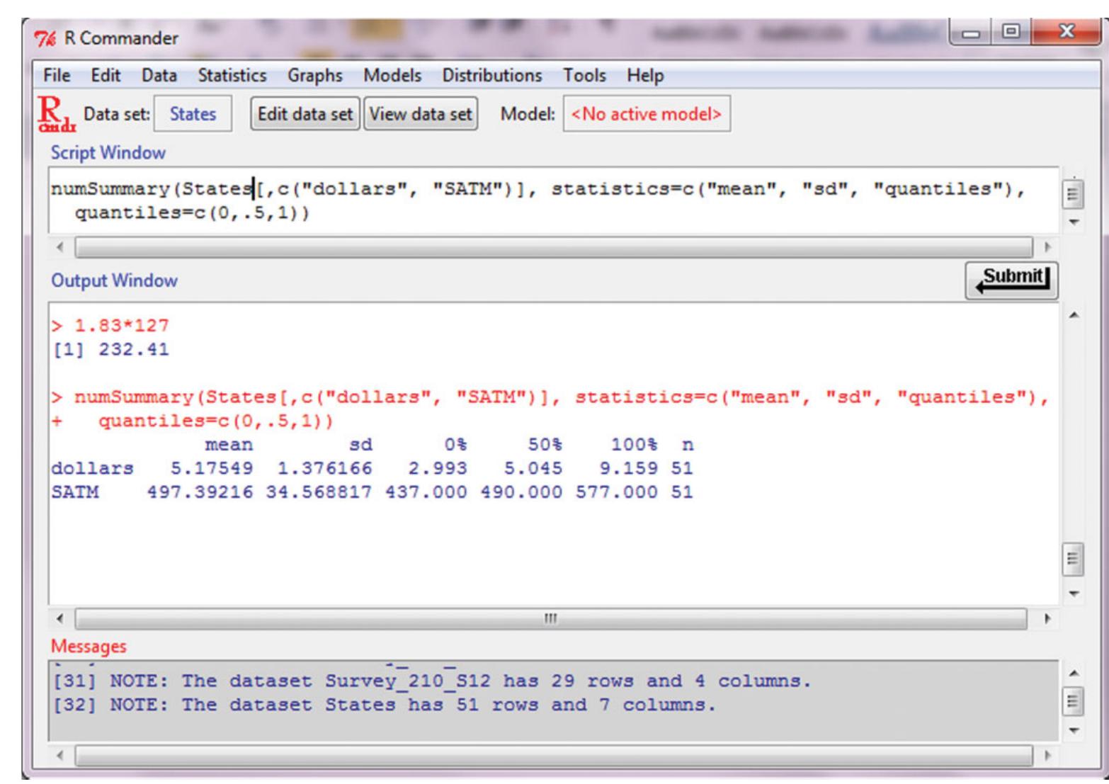 | the basic r commander graphical user interface (gui)