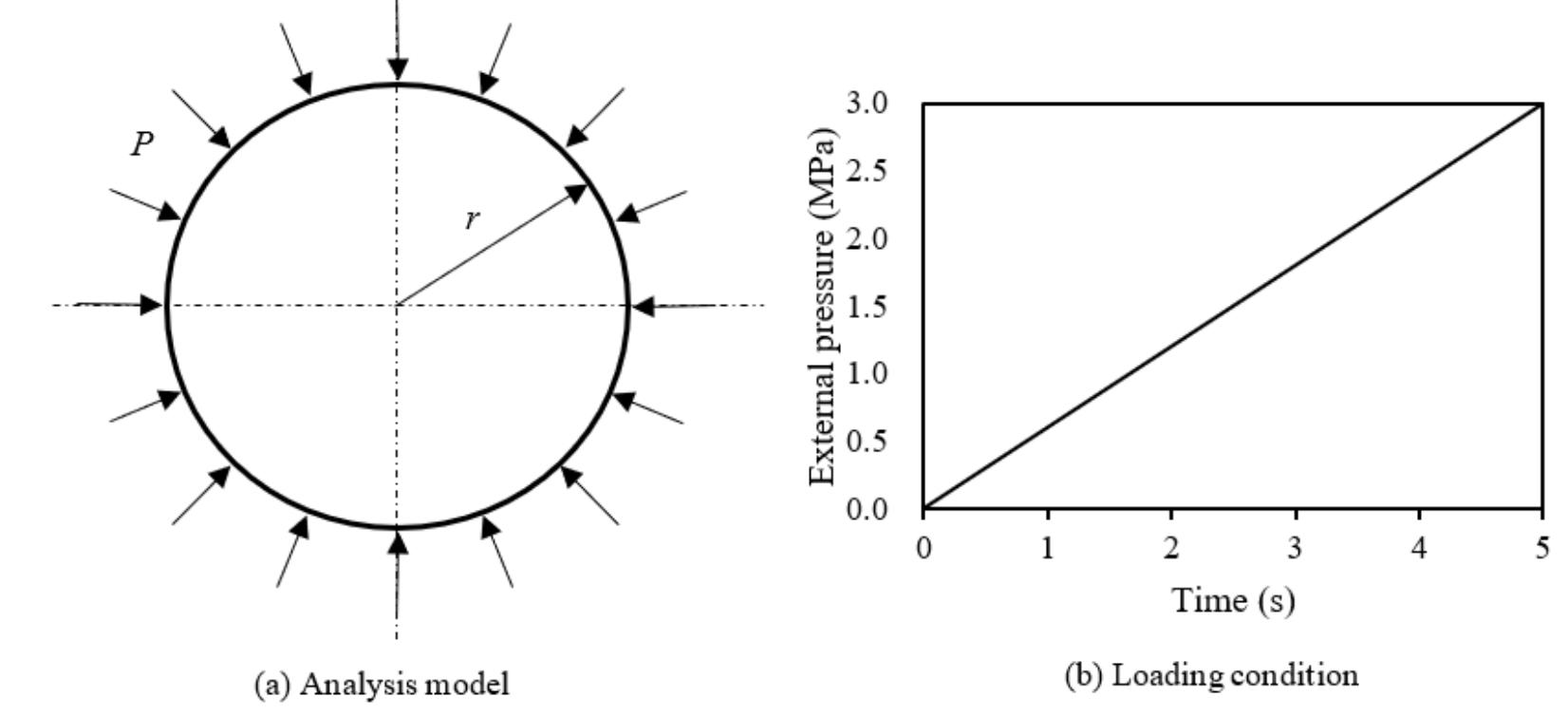 The crushing analysis model and load condition setting of a