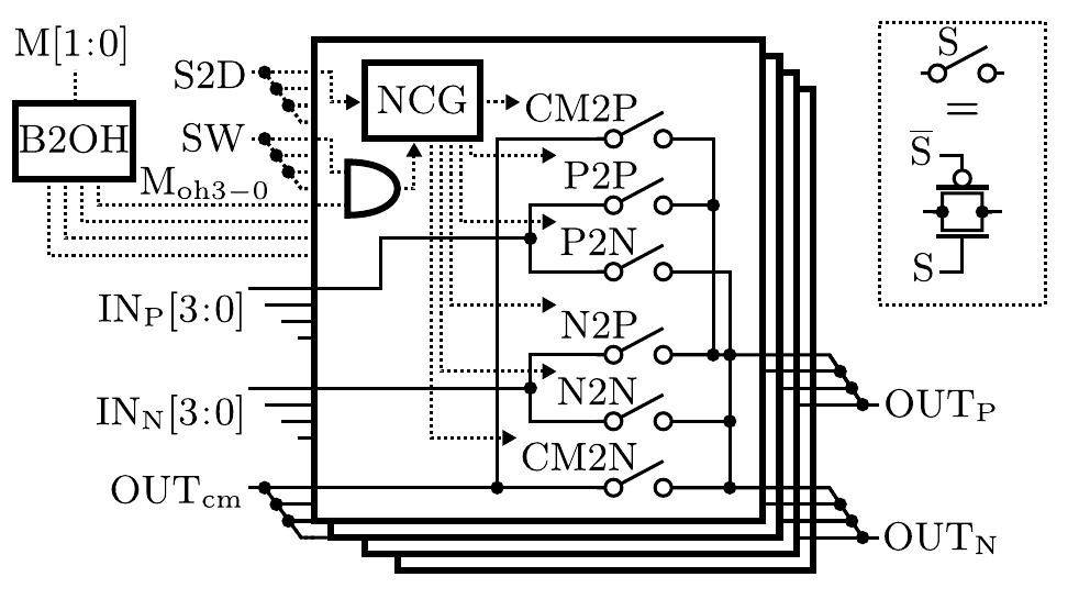 Schematic diagram of analog multiplexer with differential