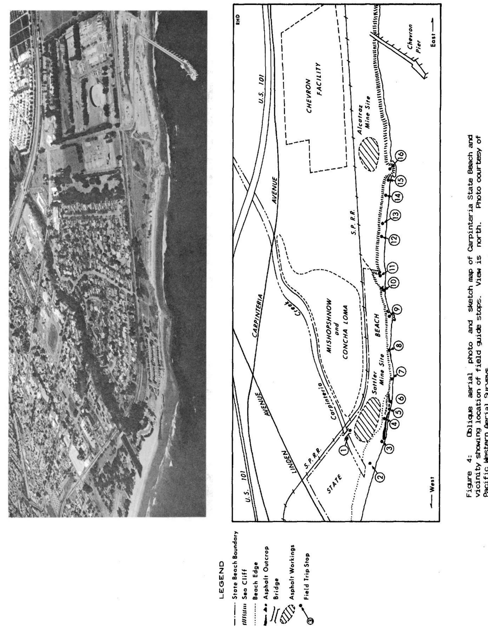 Oblique aerial photo and sketch map of carpinteria oil