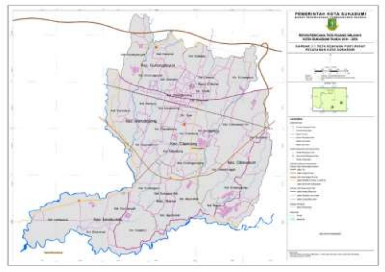 Map of sukabumi city service center plan source : (sukabumi