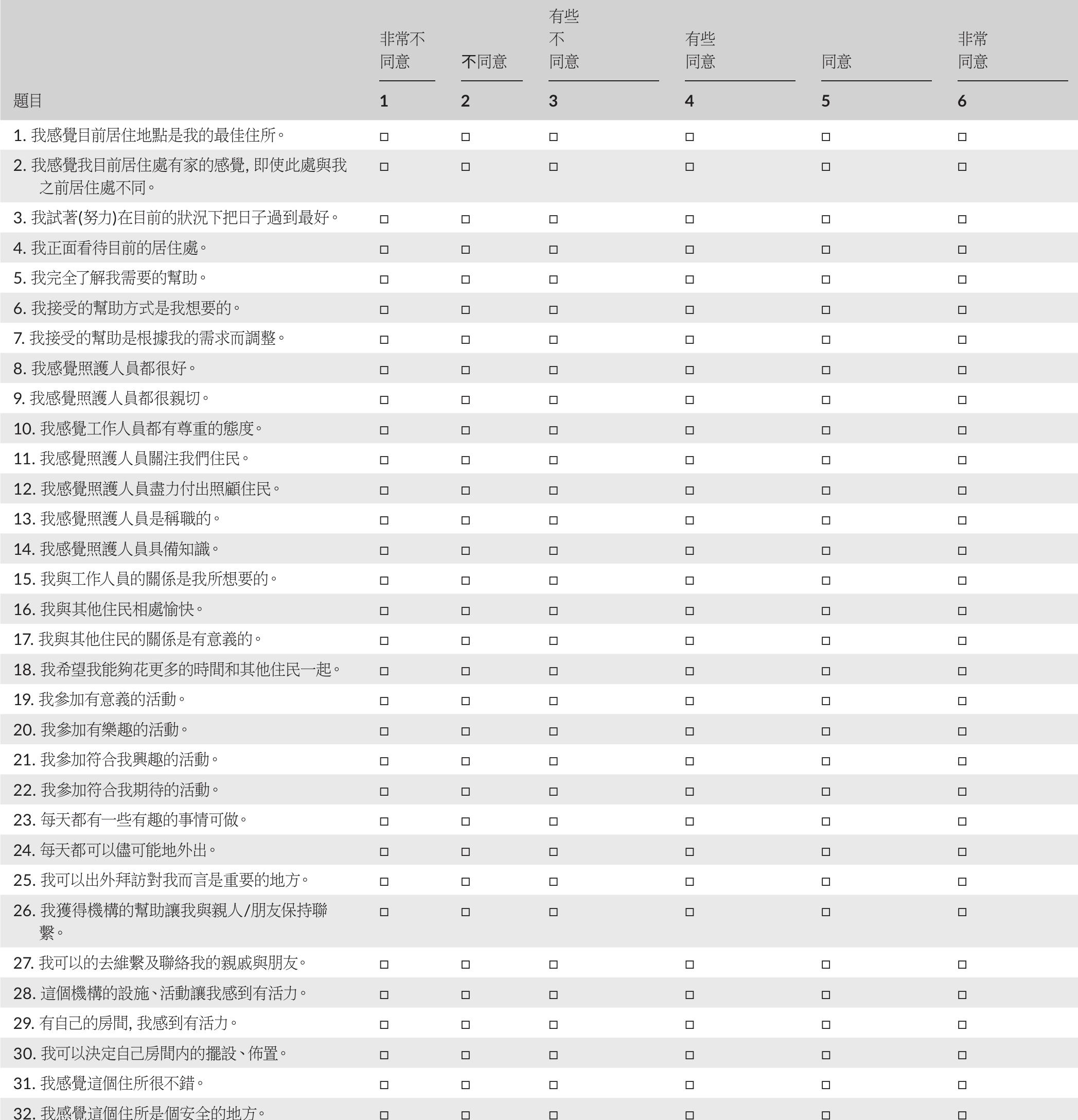 The thriving of older people assessment scale chinese