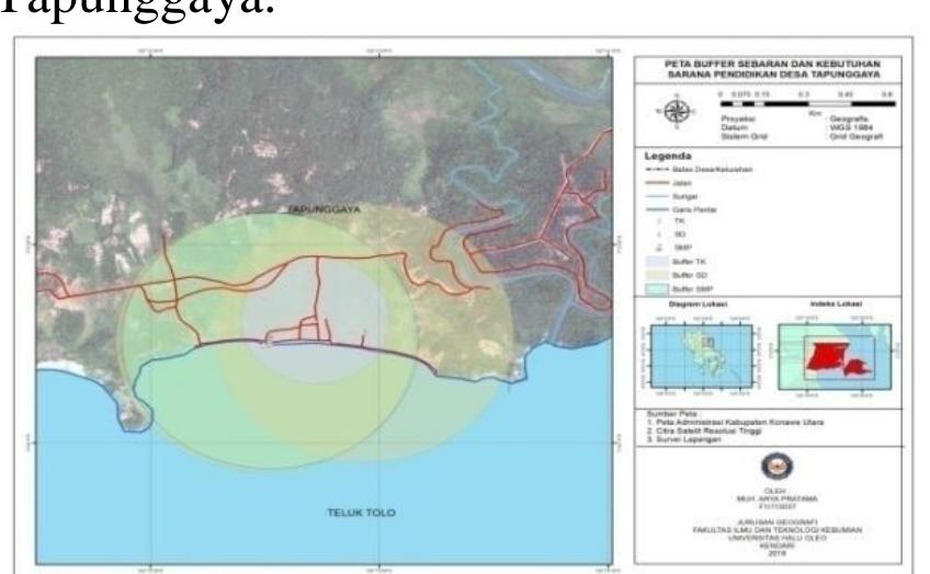 Gambar 10. peta buffer sebaran dan kebutuhan sarana
