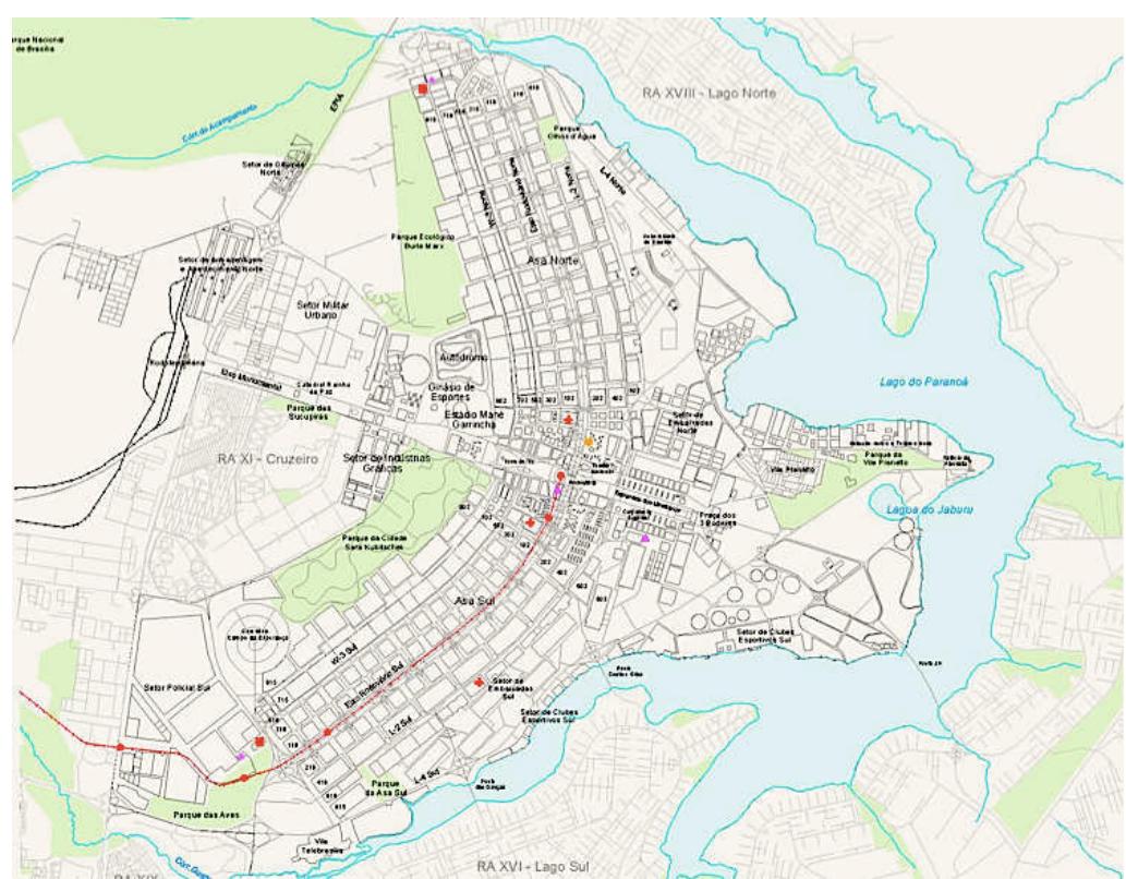 Map 2.1.1: the pilot plan part of brasilia today. the